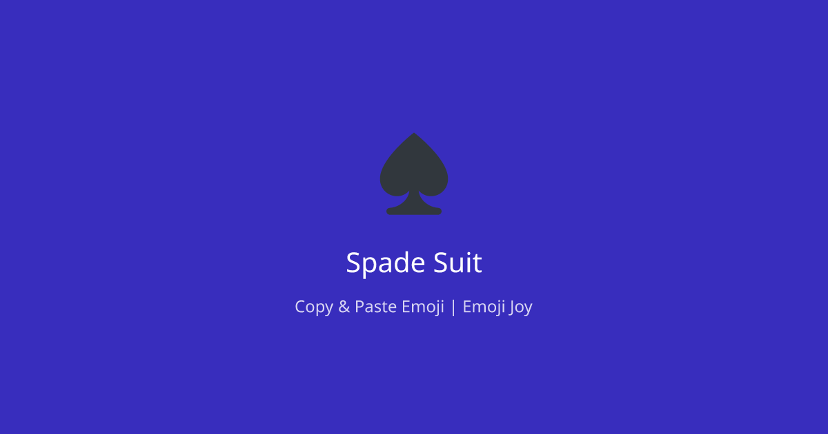 ♠ Spade Suit emoji